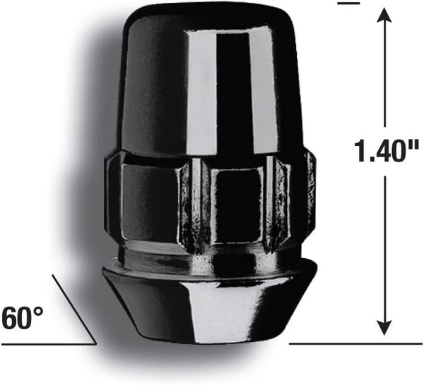 Gorilla Automotive Wheel Lock, 1/2" Wheel Locks with Key, Acorn, Black ...