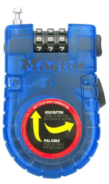 Master Lock 4605D 3-Foot Retractable Cable Lock (colors may vary ...