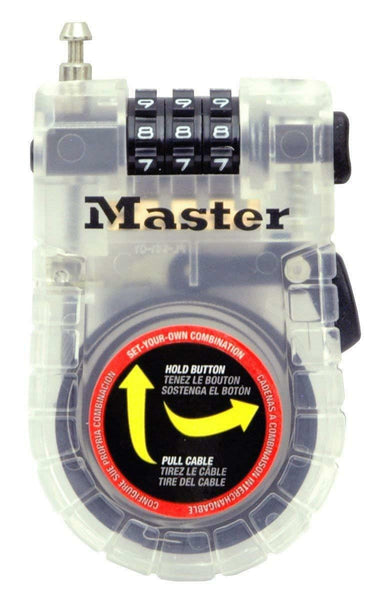 Master Lock 4605D 3-Foot Retractable Cable Lock (colors may vary ...